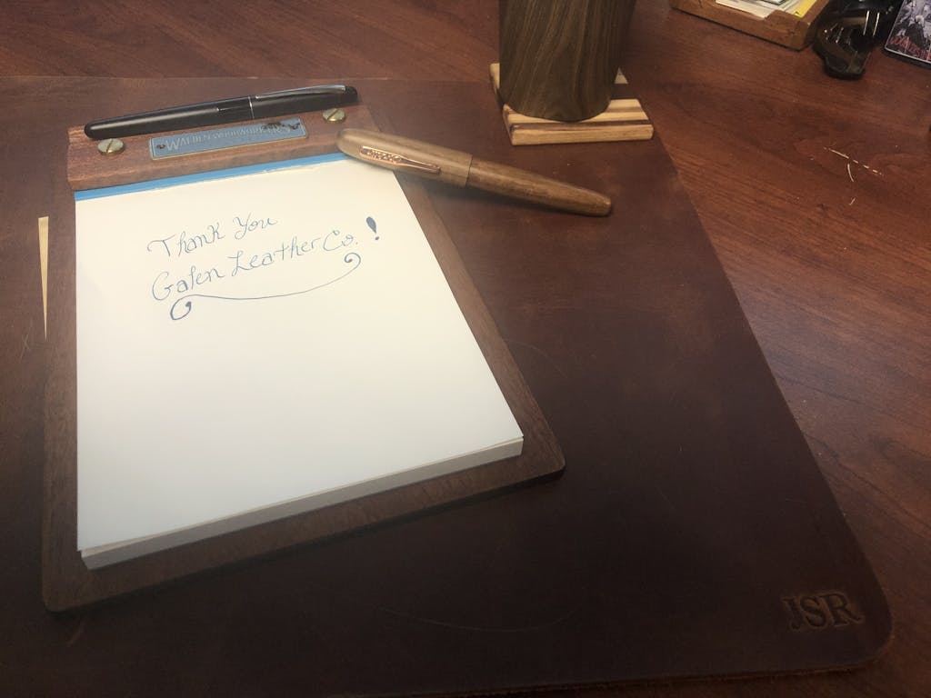 The Note Board Wooden Rhodia Notepad Holder - Mahogany | Galen Leather