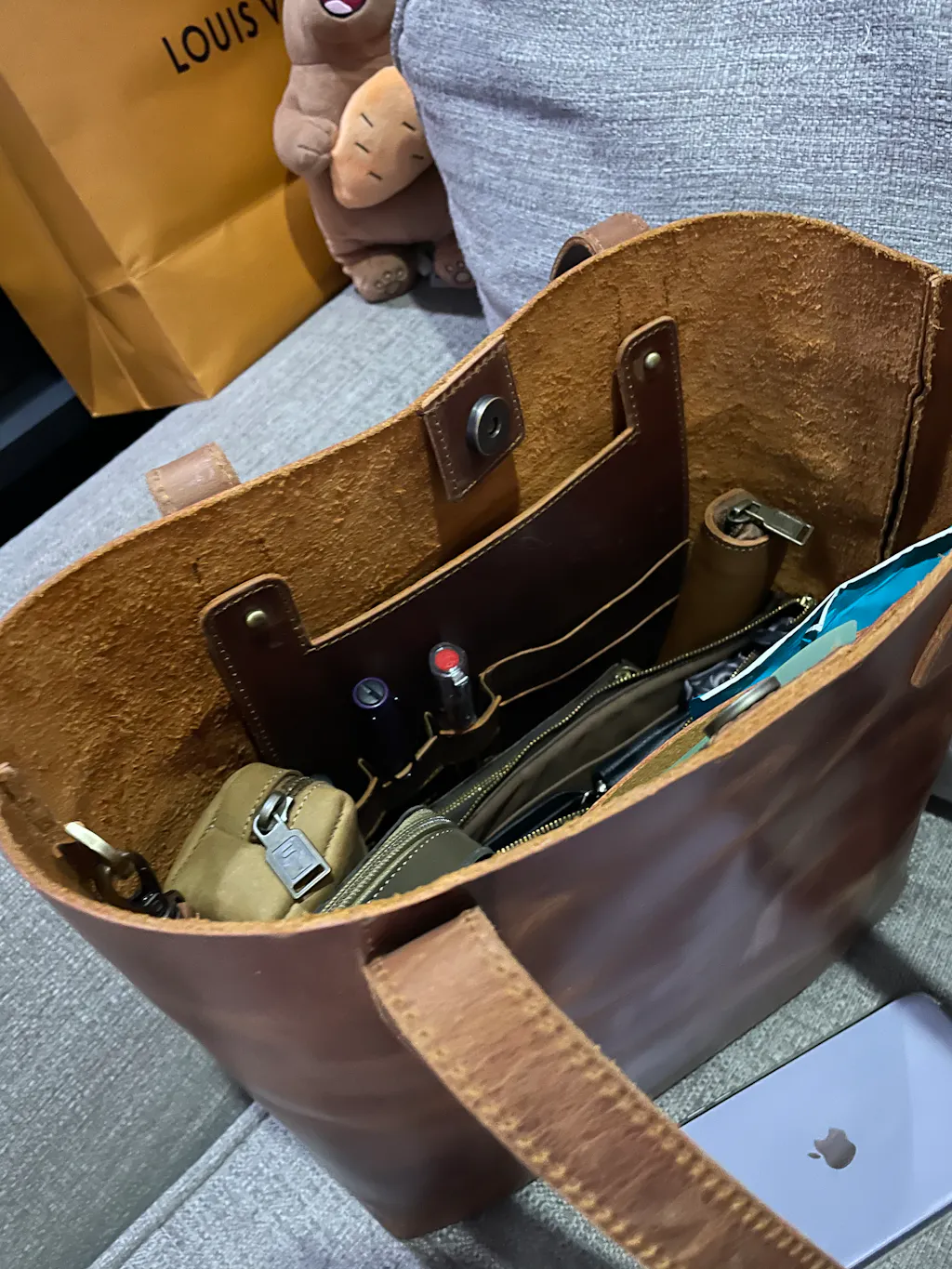 Handmade Leather Tote Bag - Crazy Horse Tan - Galen Leather