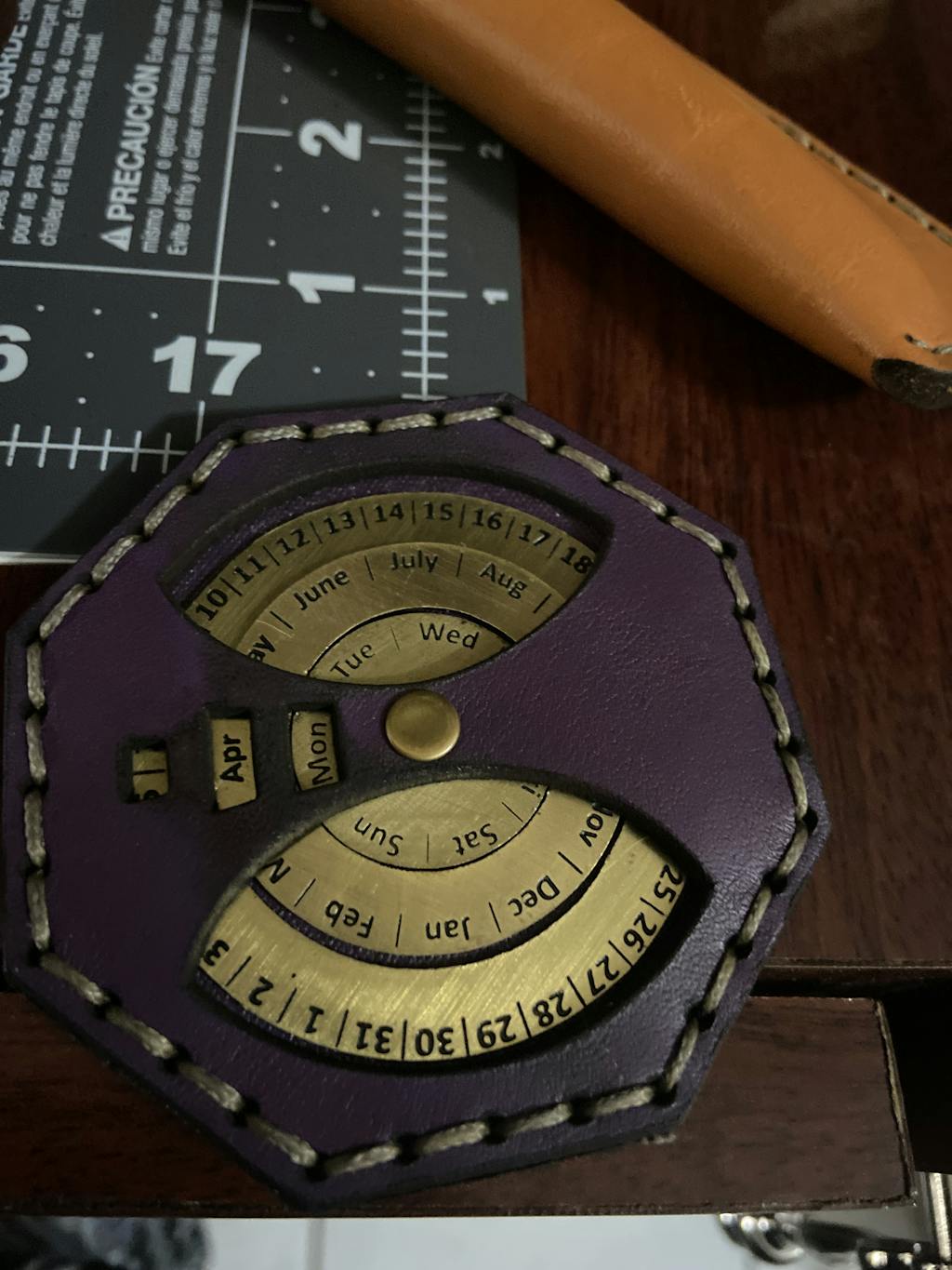 Perpetual Calendar - Handmade From Brass & Leather | Galen Leather