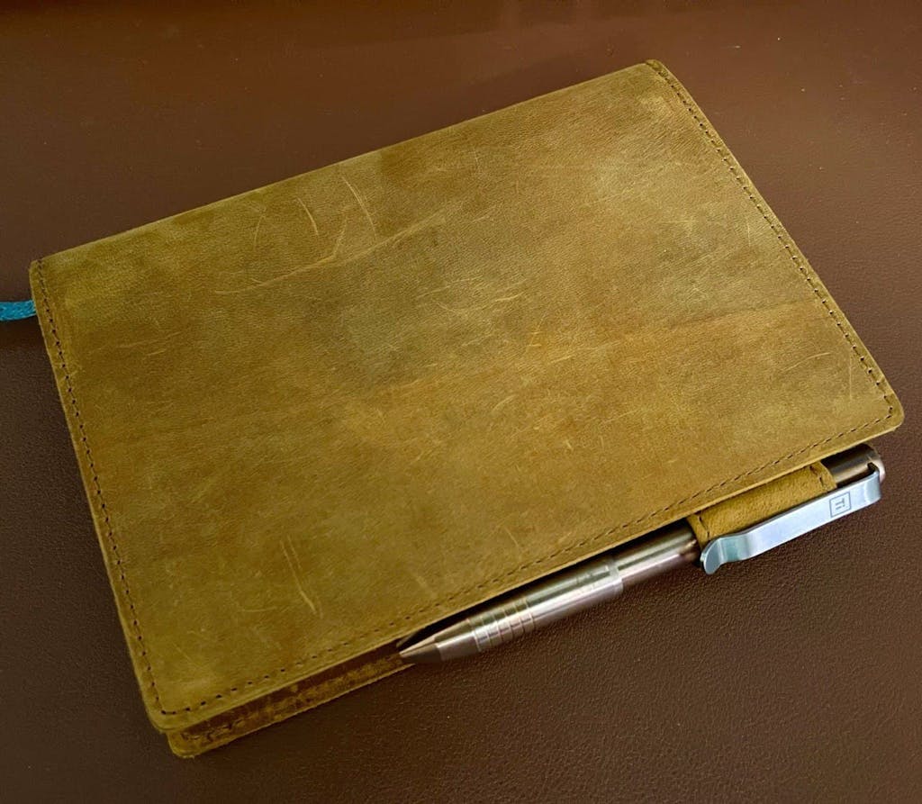 Undyed Leather Slim B6 Notebook / Planner Cover - Galen Leather