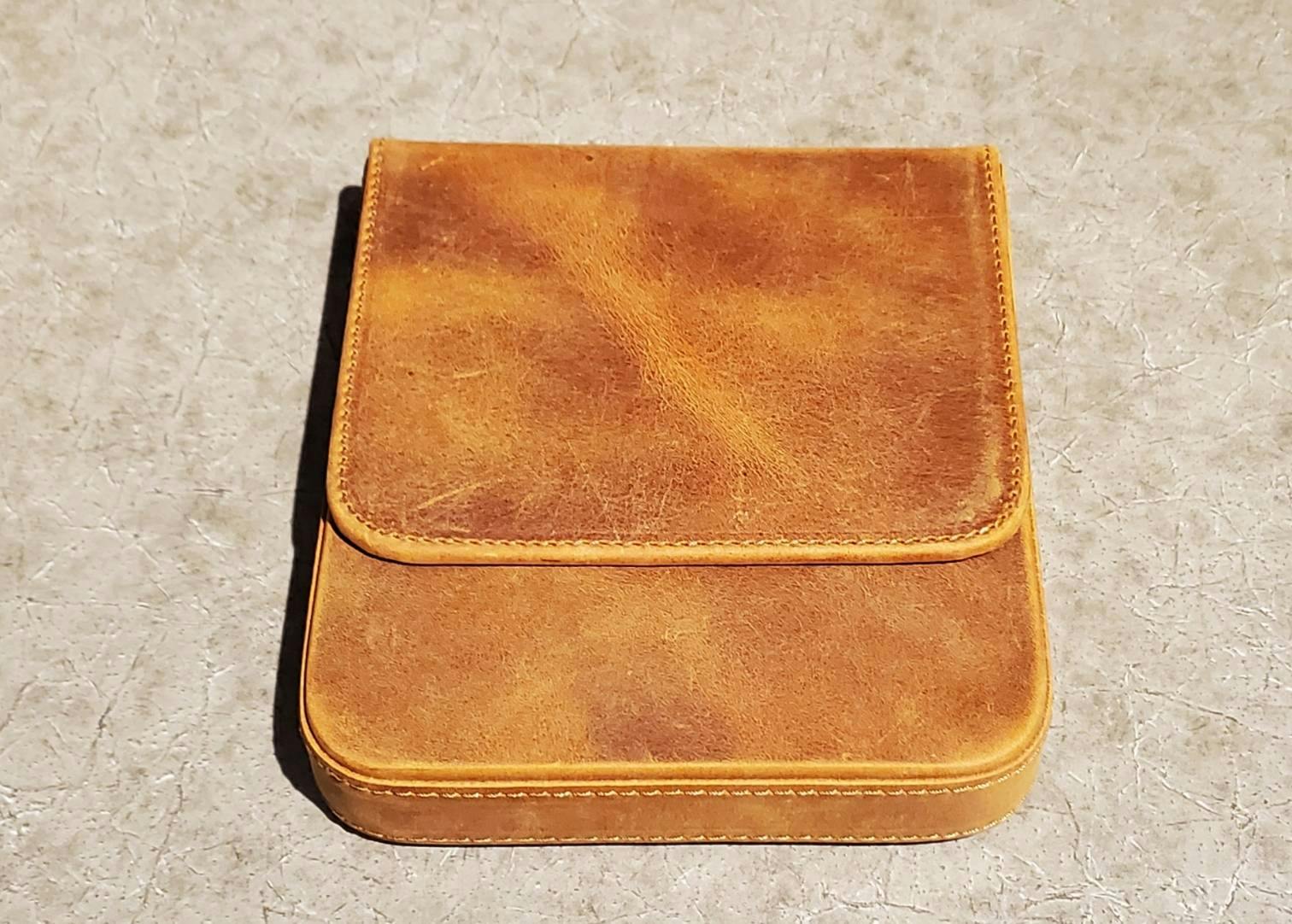 Handmade Black Leather Hard Pen Case with Removable 6 Slots Pen Tray ...