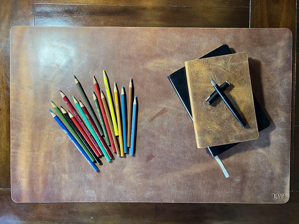 Genuine Luxury Leather Desk Pad - Small to Large Writing Mat - Galen ...