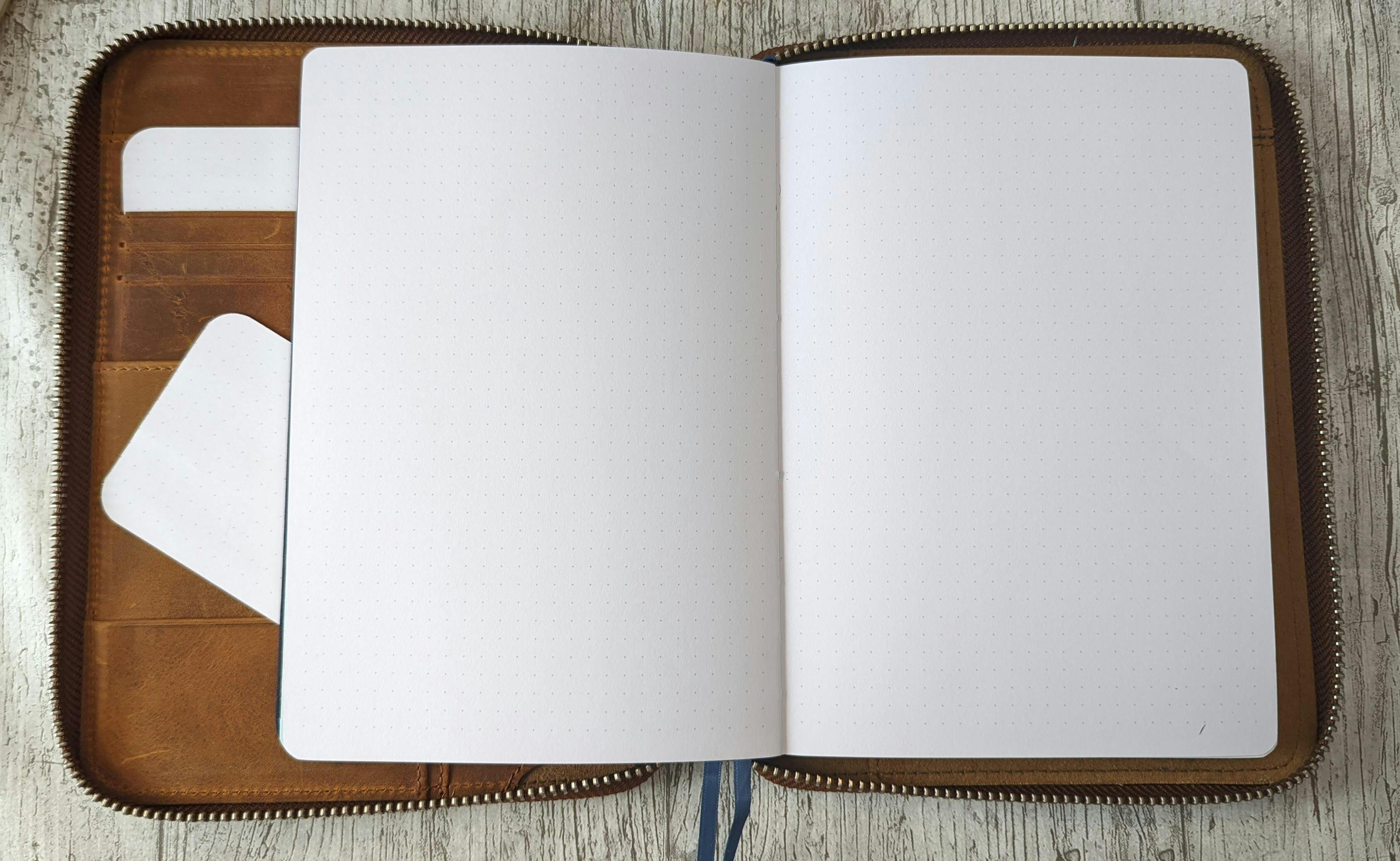 Leather Zippered A5 Leuchtturm1917 Notebook Folio - Black - Galen Leather