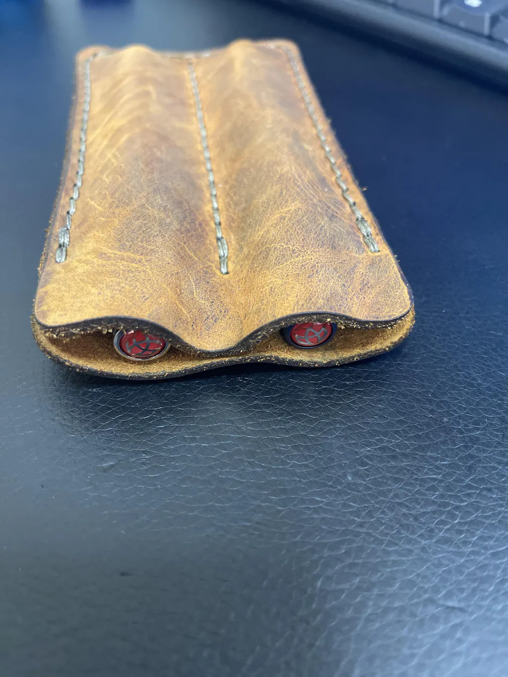 Leather Double Fountain Pen Case / Pen Sleeve - Crazy Horse Brown ...
