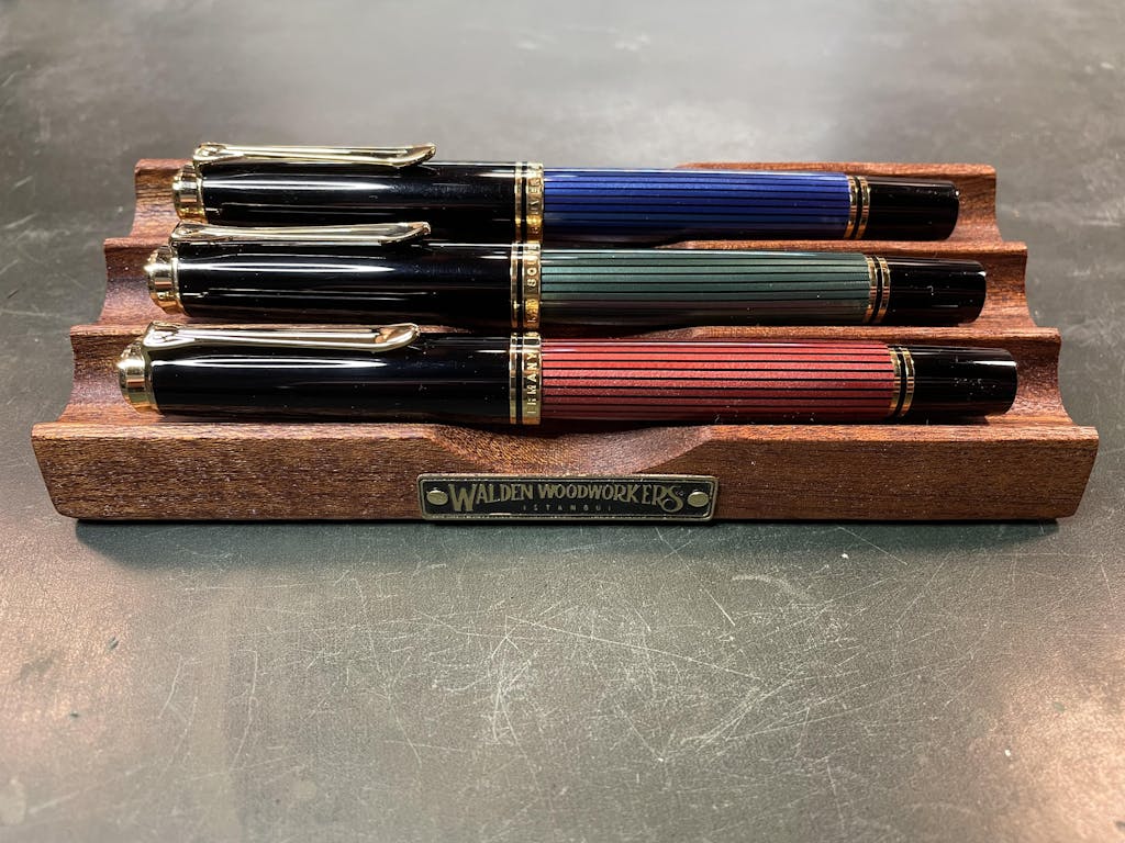 'The Pen Ped' - A Mahogany Wood Pen Stand | Galen Leather