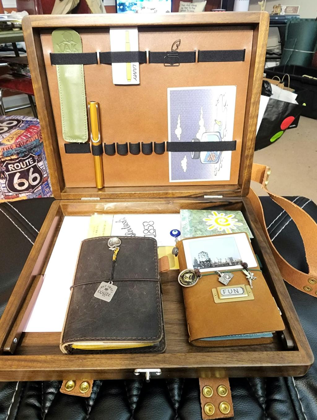 The Writing Box - Portable Wooden Writing Desk - Galen Leather