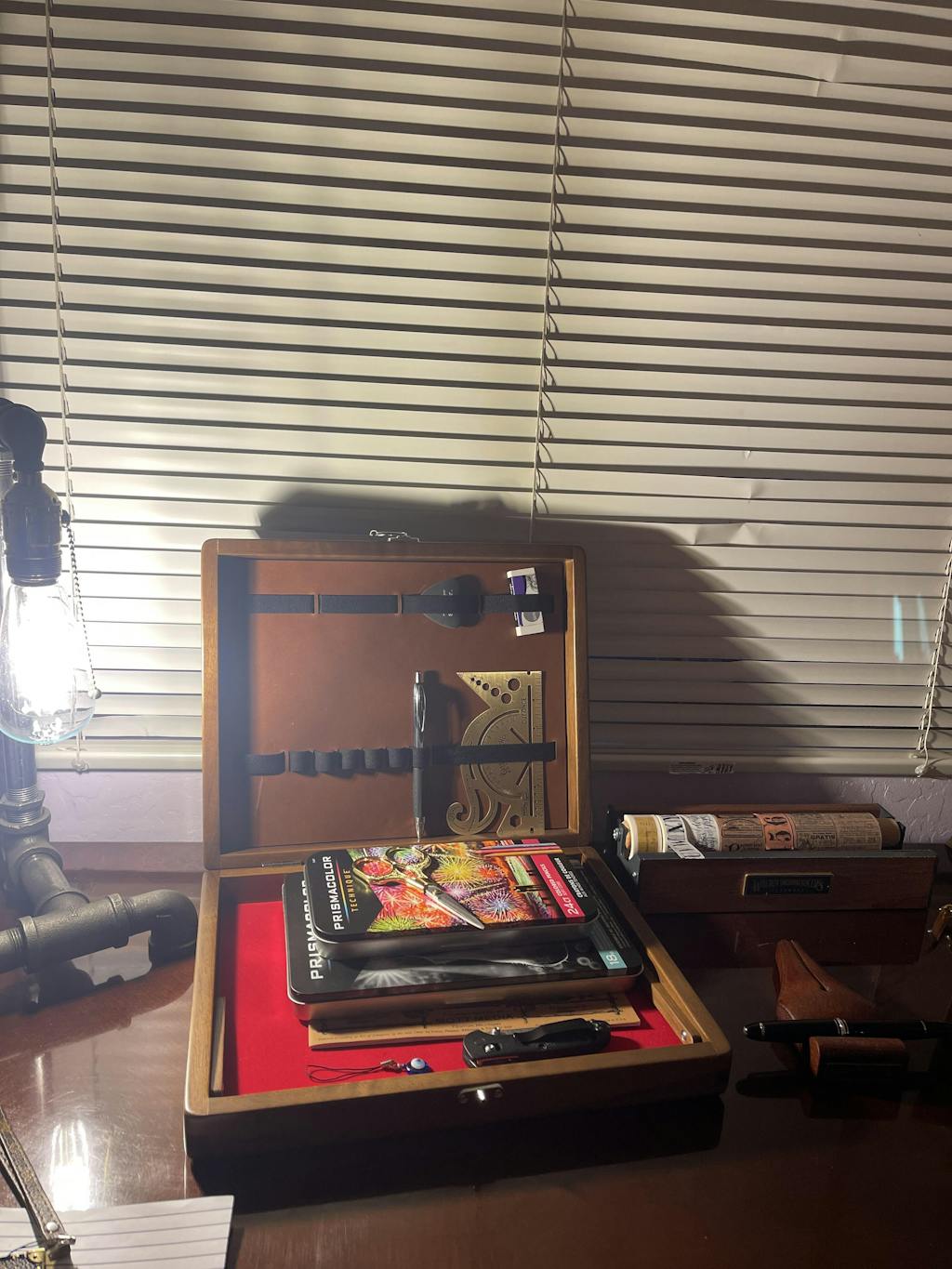 The Writing Box - Portable Wooden Writing Desk - Galen Leather