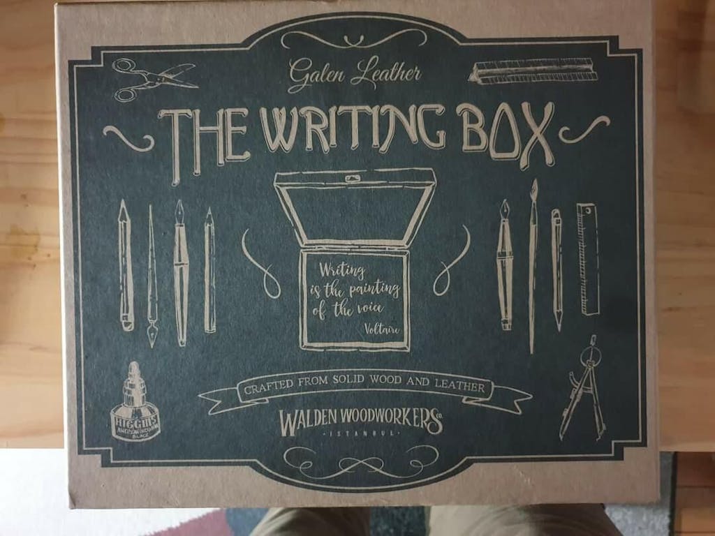 The Writing Box - Portable Wooden Writing Desk - Galen Leather
