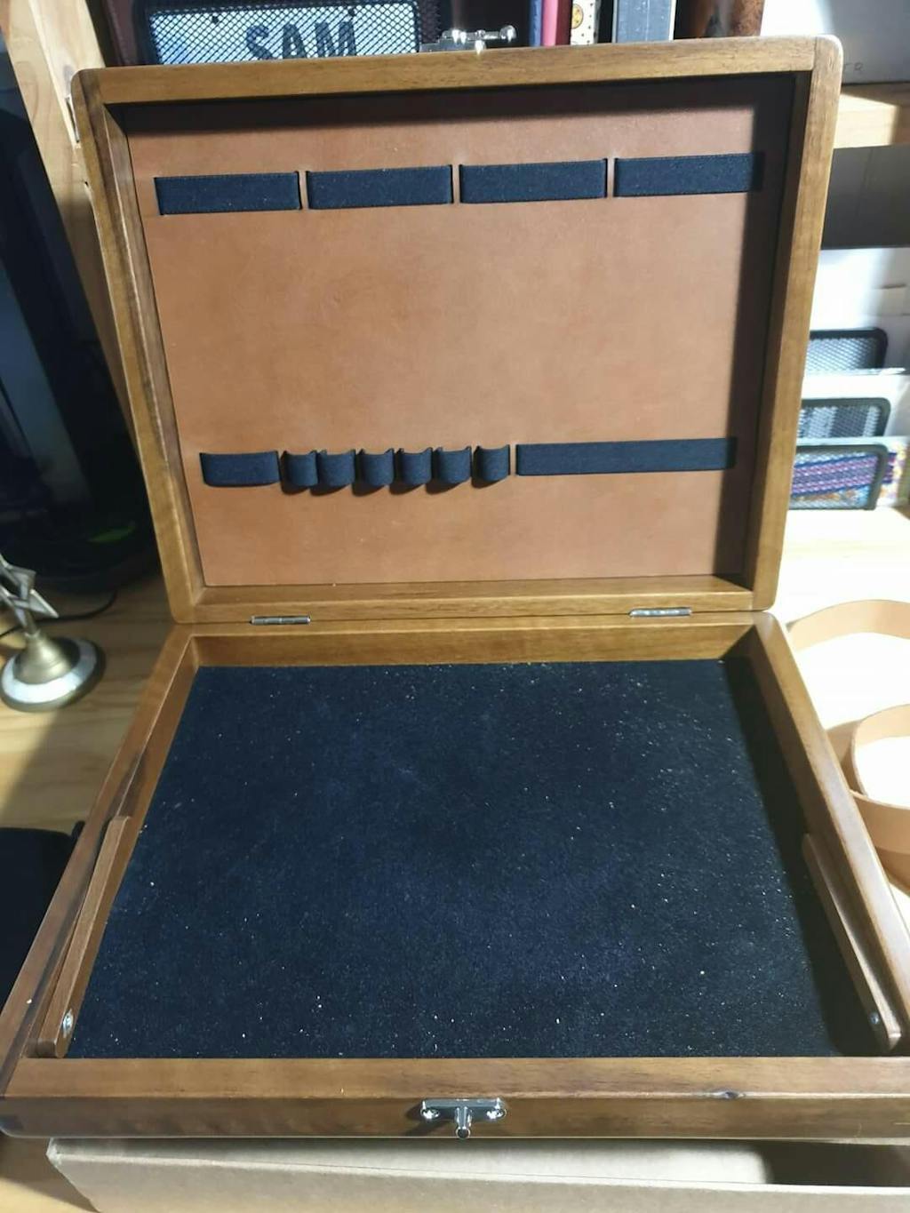 The Writing Box - Portable Wooden Writing Desk - Galen Leather