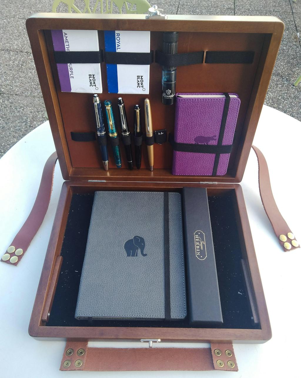 The Writing Box Burl Wood Special Edition - Galen Leather