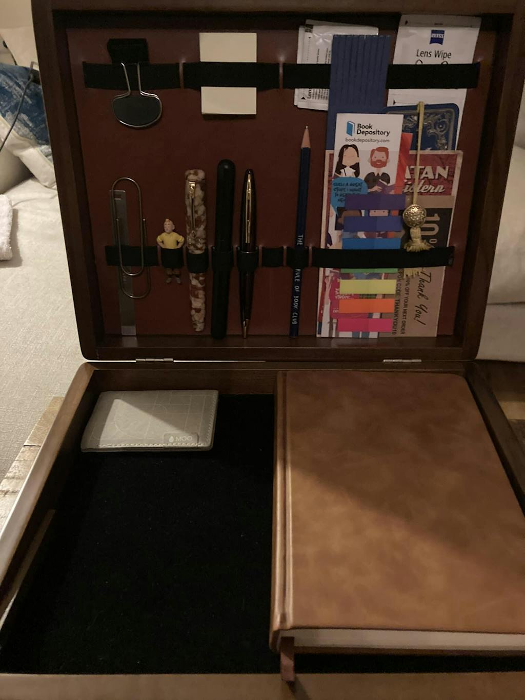 The Writing Box - Portable Wooden Writing Desk - Galen Leather