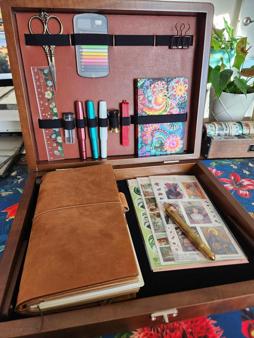 The Writing Box - Portable Wooden Writing Desk - Galen Leather
