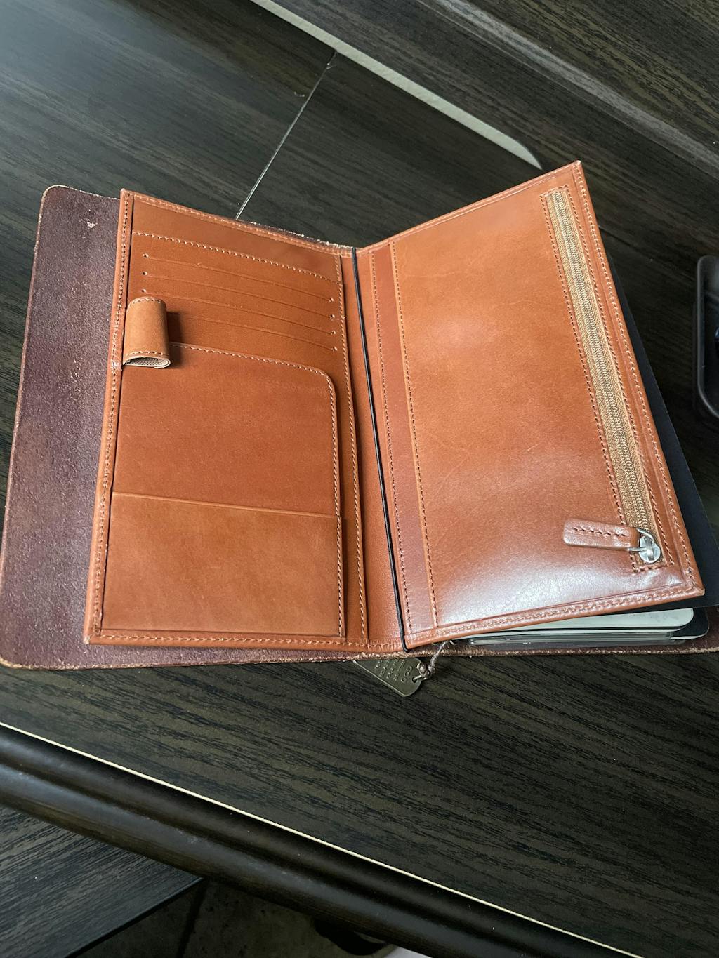 Handmade Leather Long Wallet Insert - 9.5cm x 13.5cm - Smoky Grey ...