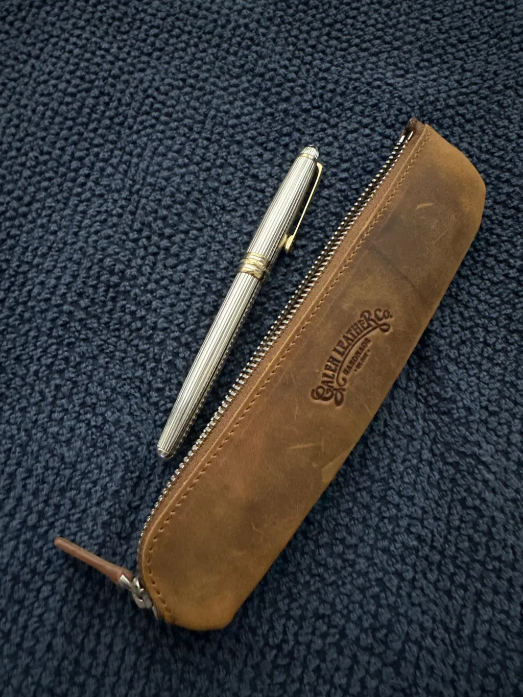 Leather Single Fountain Pen Case/Pen Pouch - Crazy Horse Brown - Galen ...