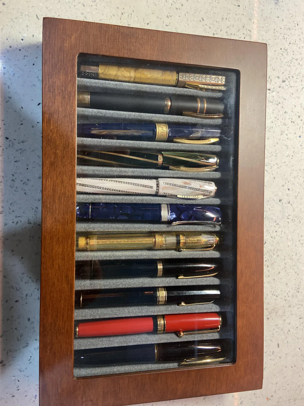 Stack & Store Wood Pen Display Box - Holds 11 Pens | Galen Leather