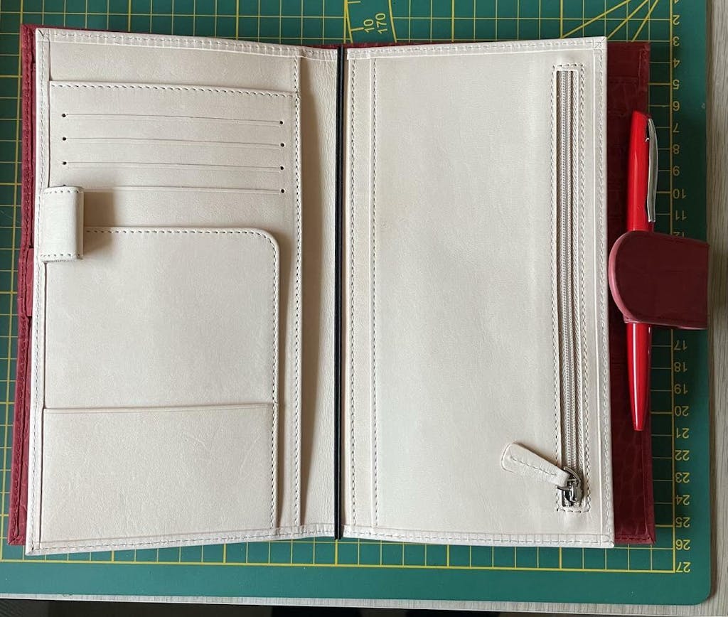 Handmade Leather Long Wallet Insert - 9.5cm x 13.5cm - Smoky Grey ...