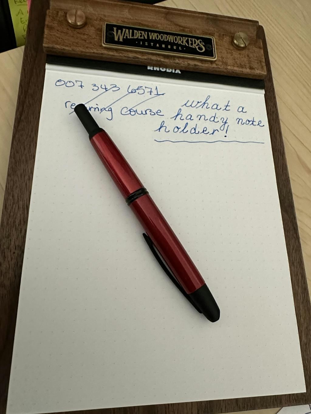 The Note Board - Wooden Rhodia Notepad Holder - Walnut | Galen Leather