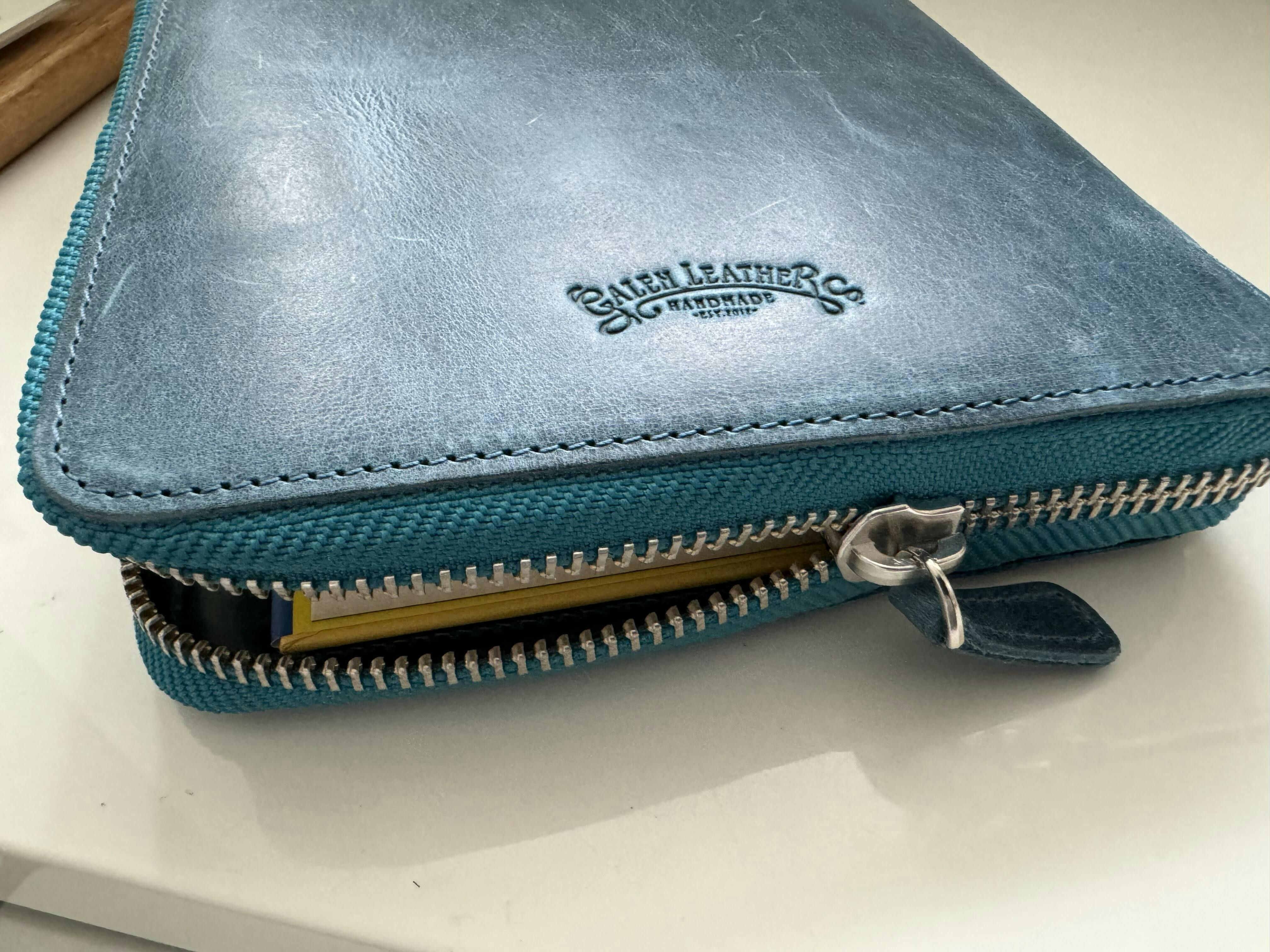 Brown Leather Zippered A5 Notebook Padfolio - Galen Leather