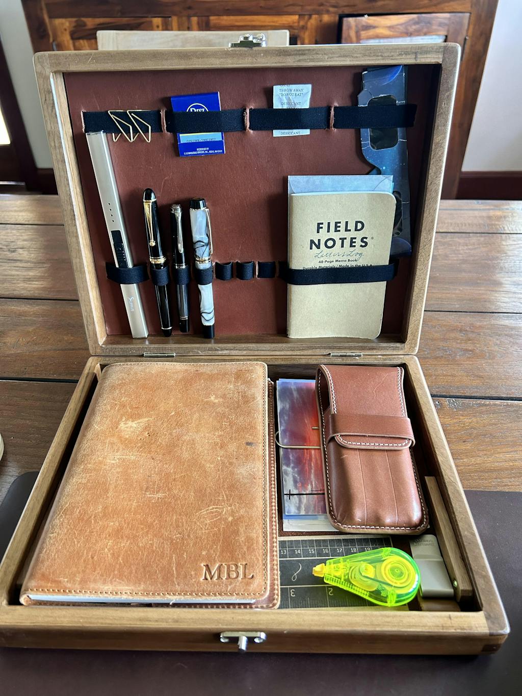 The Writing Box - Portable Wooden Writing Desk - Galen Leather