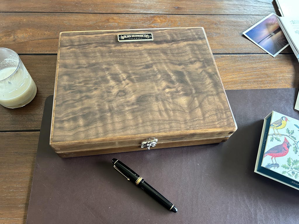 The Writing Box - Portable Wooden Writing Desk - Galen Leather