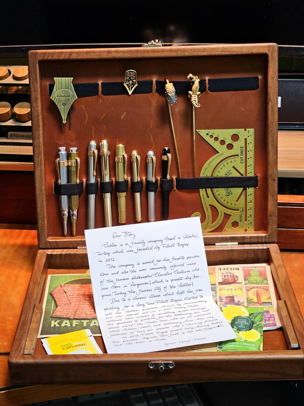 The Writing Box - Portable Wooden Writing Desk - Galen Leather