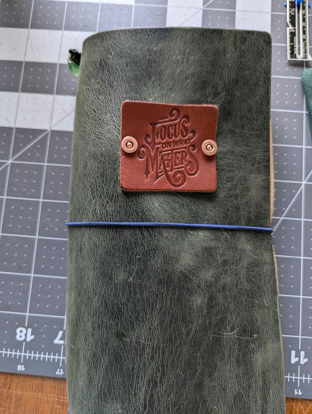 Traveler's Notebook Leather Cover - Navy Blue - Galen Leather