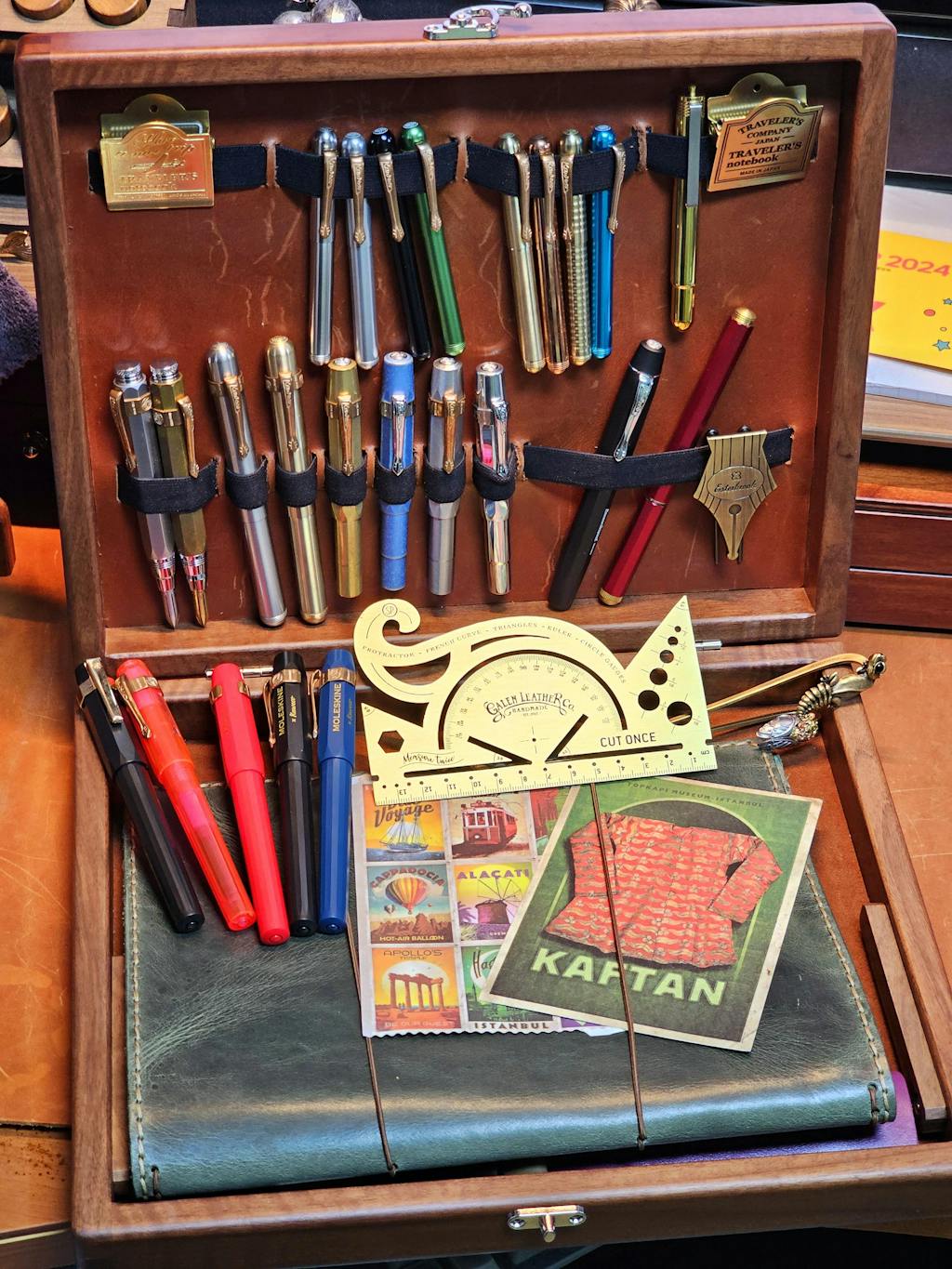 The Writing Box - Portable Wooden Writing Desk - Galen Leather