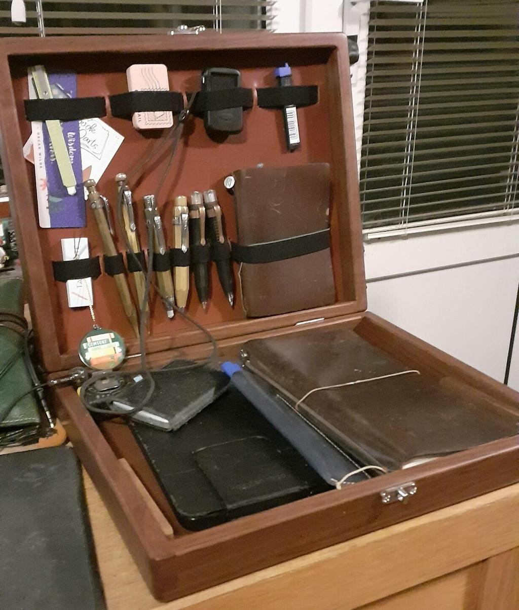 The Writing Box - Portable Wooden Writing Desk - Galen Leather