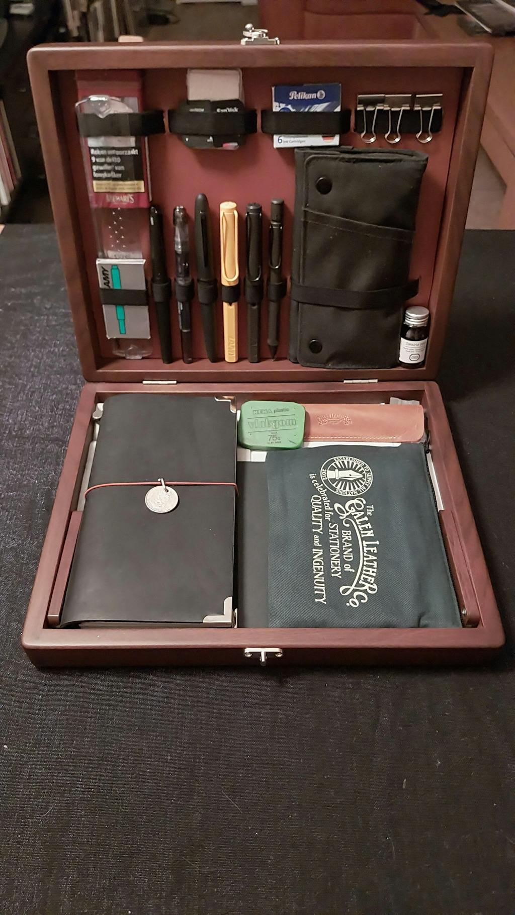 The Writing Box - Portable Wooden Writing Desk - Galen Leather