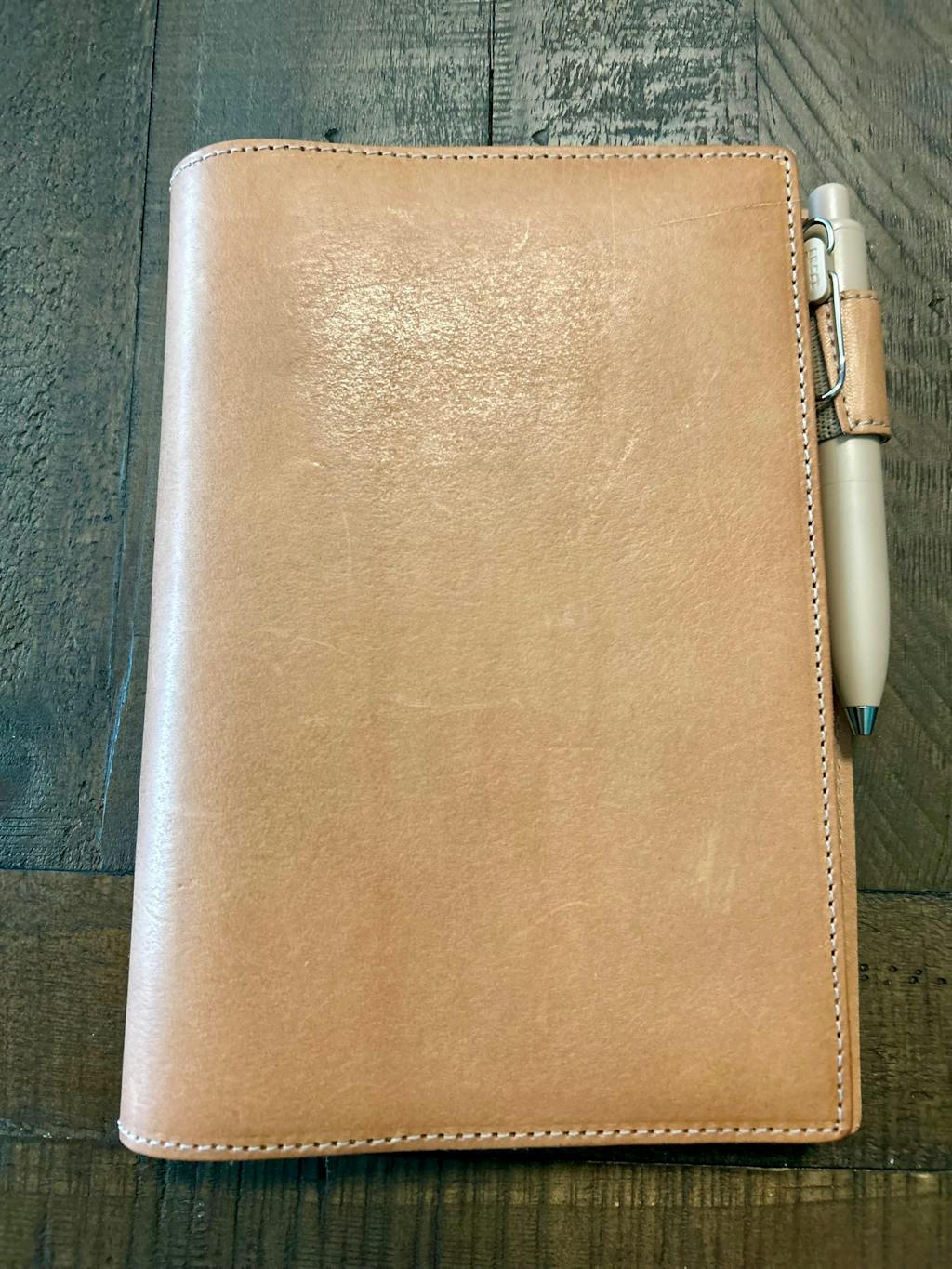 Undyed Leather Slim B6 Notebook / Planner Cover - Galen Leather