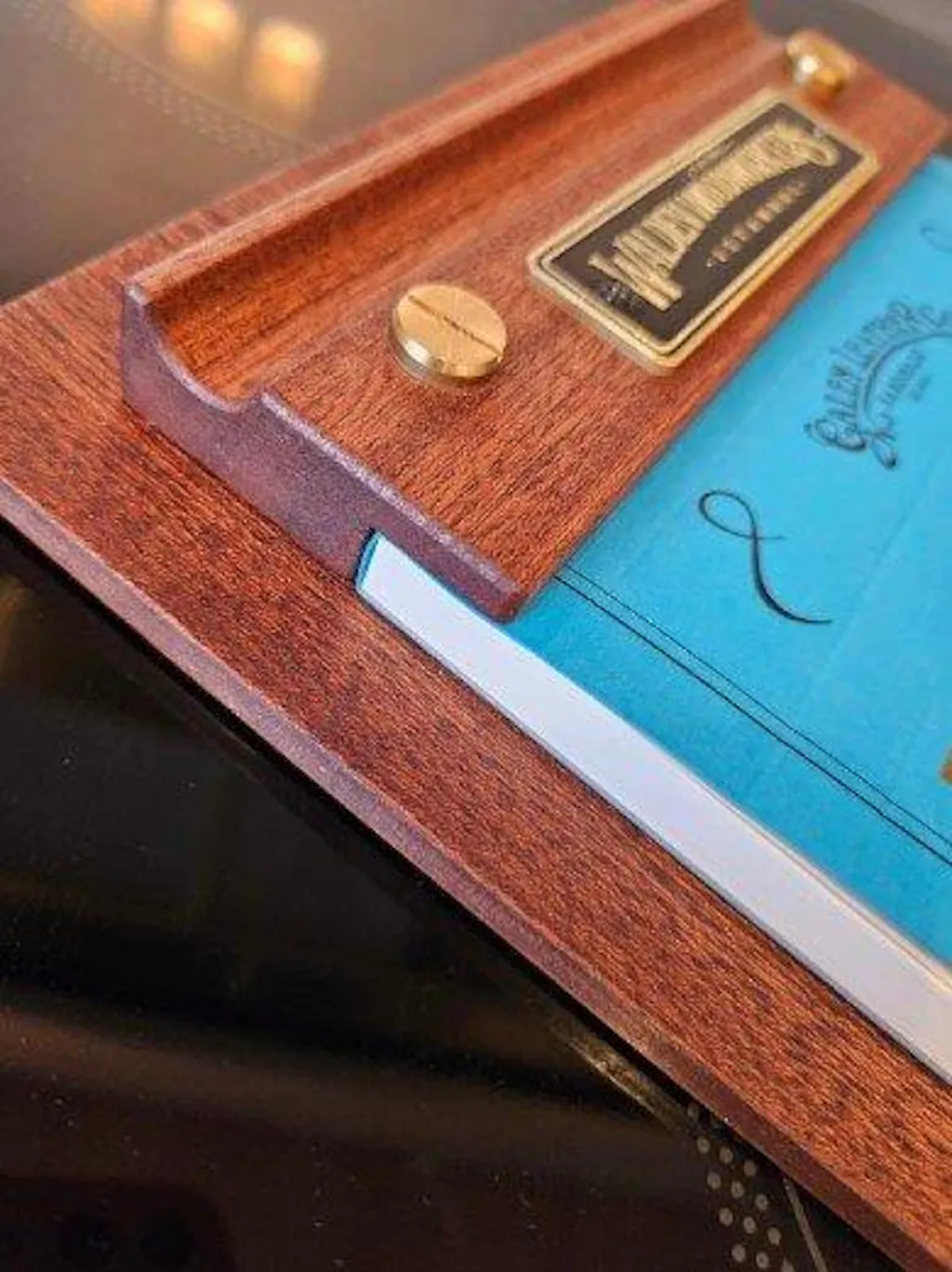 The Note Board Wooden Rhodia Notepad Holder - Mahogany | Galen Leather