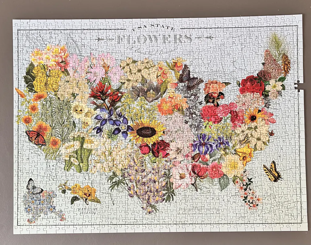 Wendy Gold USA State Flowers 1000 Piece Puzzle | Galison