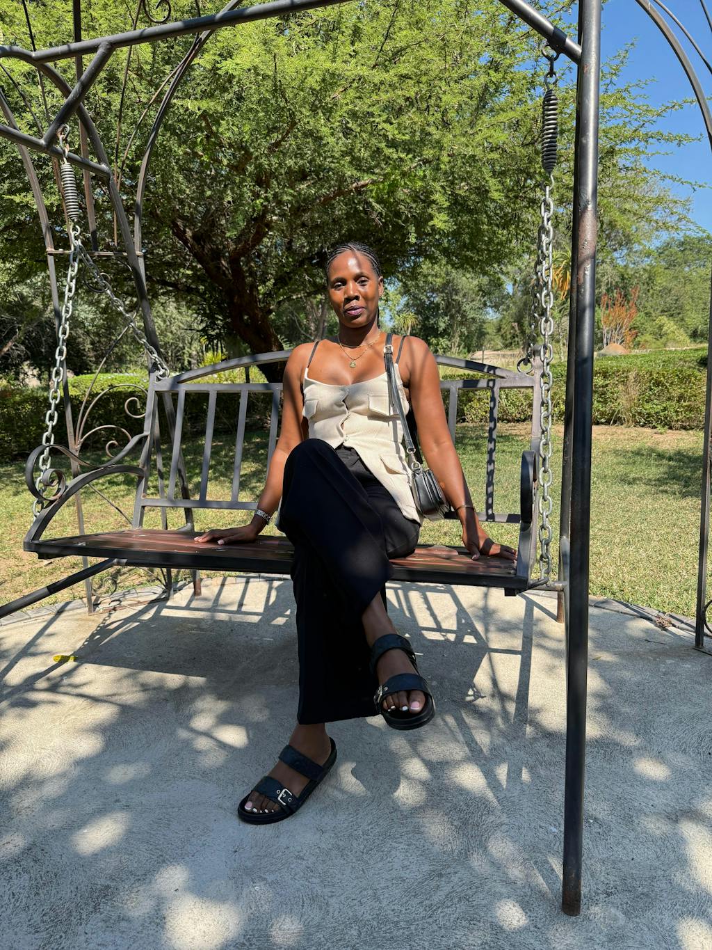 GXB EMBOSSED MULE SANDAL