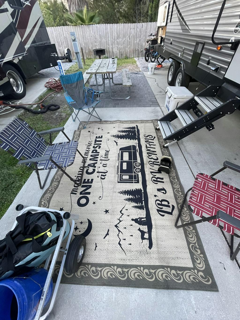 Happy Campers Camping Patio Rug, Patio Mat K228 888480 — GeckoCustom