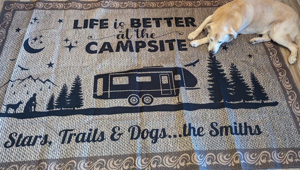 Happy Campers Camping Patio Rug, Patio Mat K228 888480 — GeckoCustom
