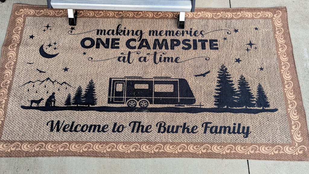 Happy Campers Camping Patio Rug, Patio Mat K228 888480 - GeckoCustom