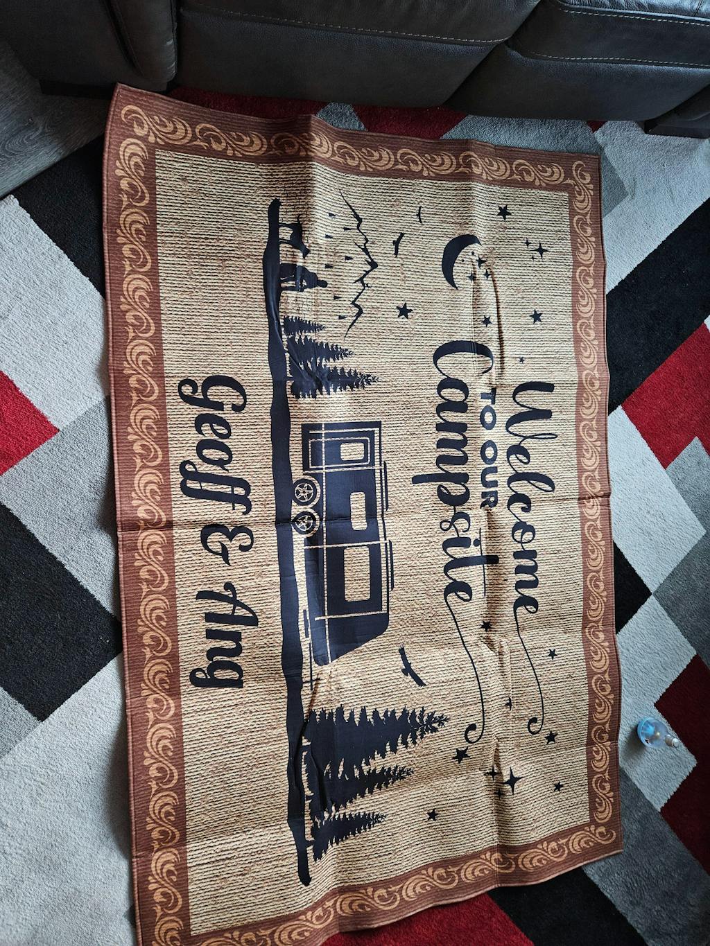 Happy Campers Camping Patio Rug, Patio Mat K228 888480 - GeckoCustom