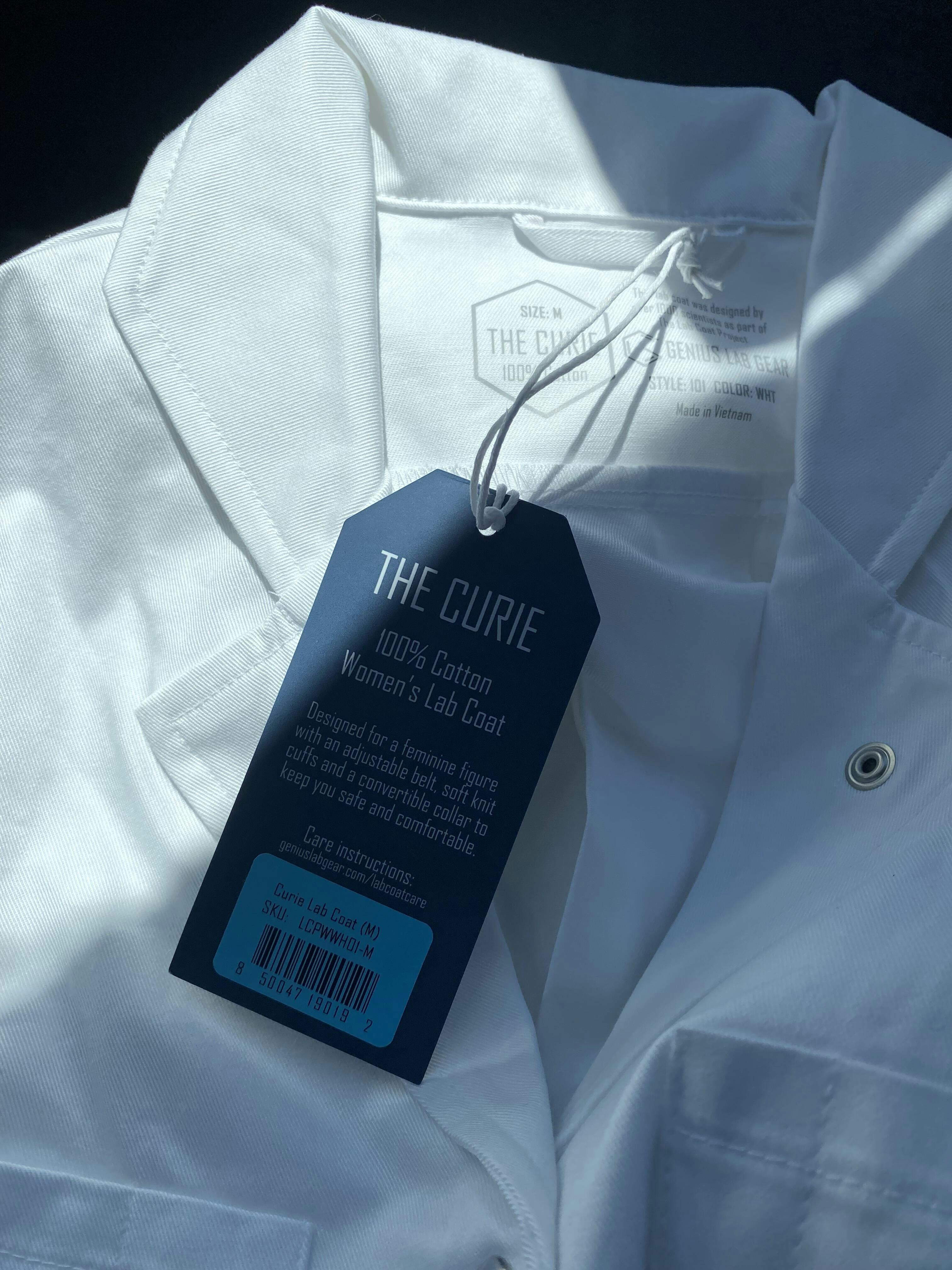 The "Curie" Women's Cotton Lab Coat - Genius Lab Gear