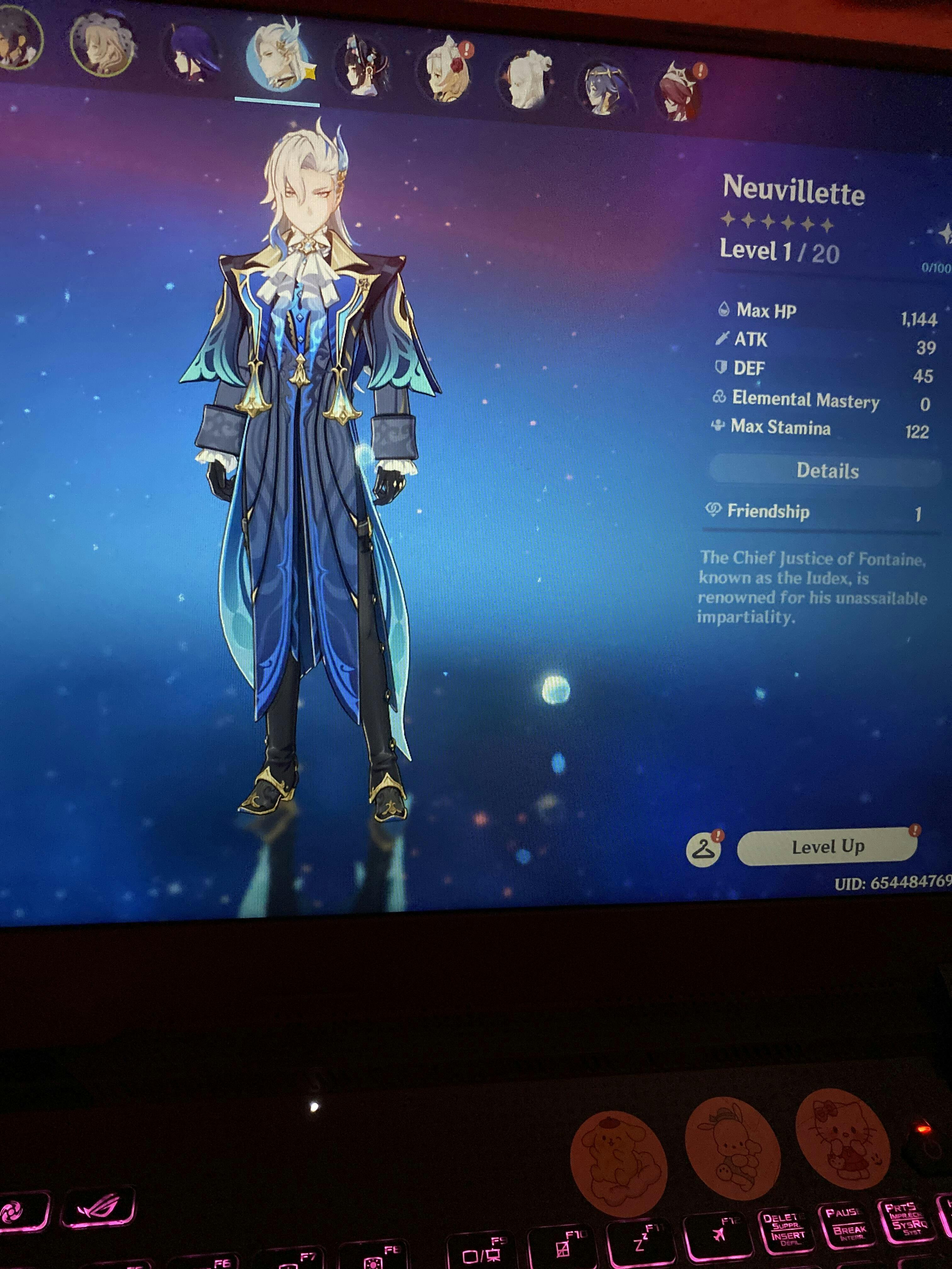 Neuvillette Starter Account - Genshin Accounts