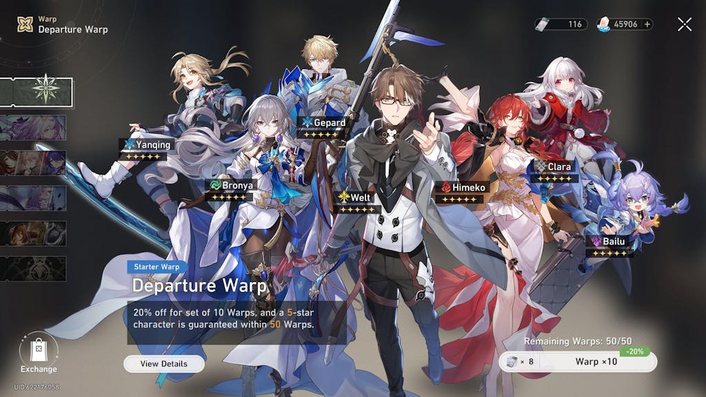 Honkai: Star Rail HSR Reroll Account – Genshin Accounts