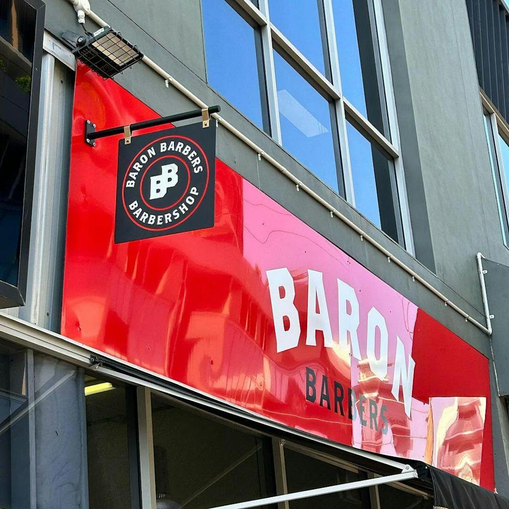 Large Hanging Store Sign | Large Custom Outdoor Signs - George & Willy ...