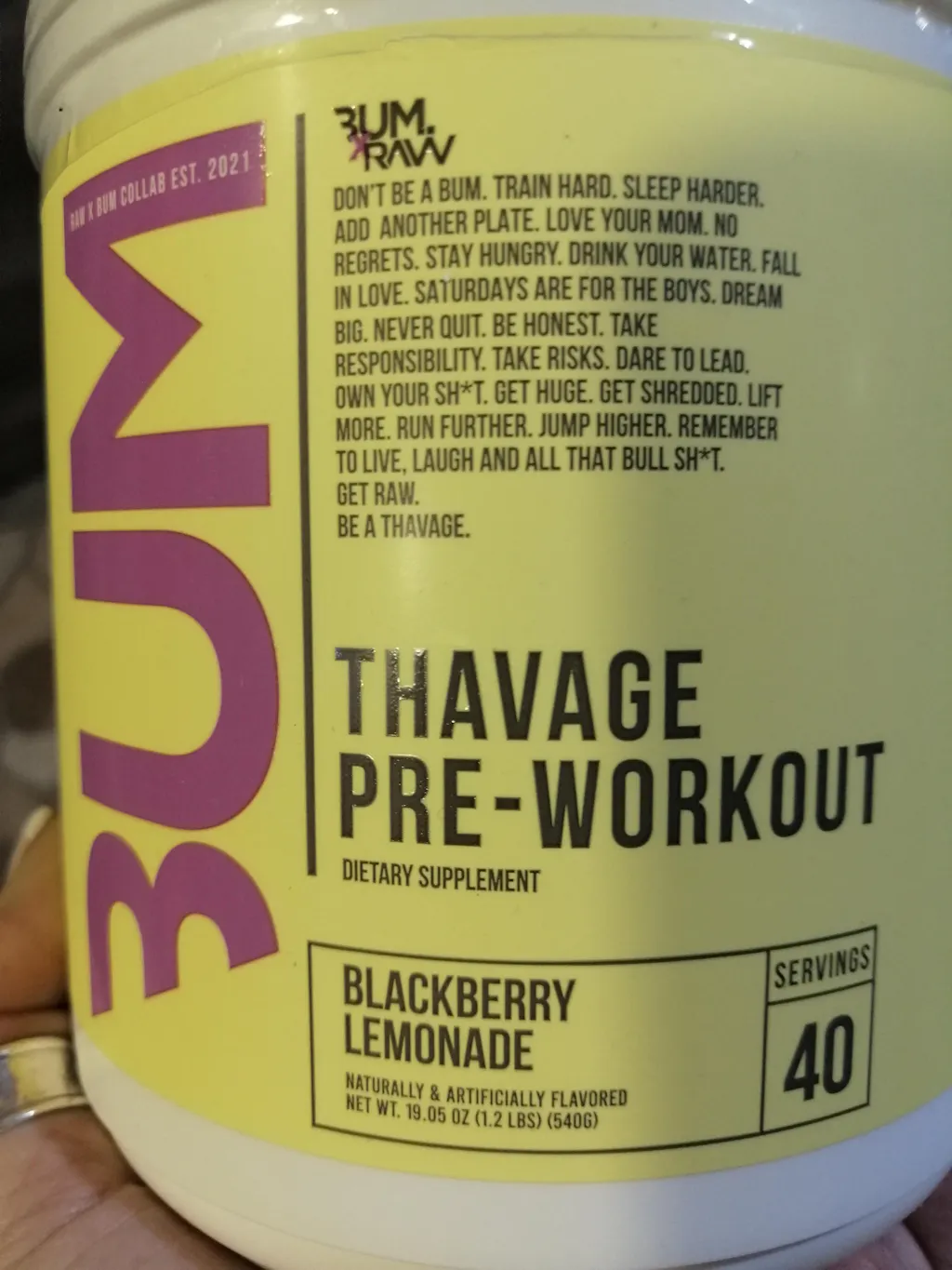 Thavage Pre-Entreno de CBUM x RAW – Get Fit Mexico