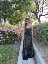 Glitter Mermaid Strapless Black Sequin Beaded Slit Long Prom Dress,Eve ...