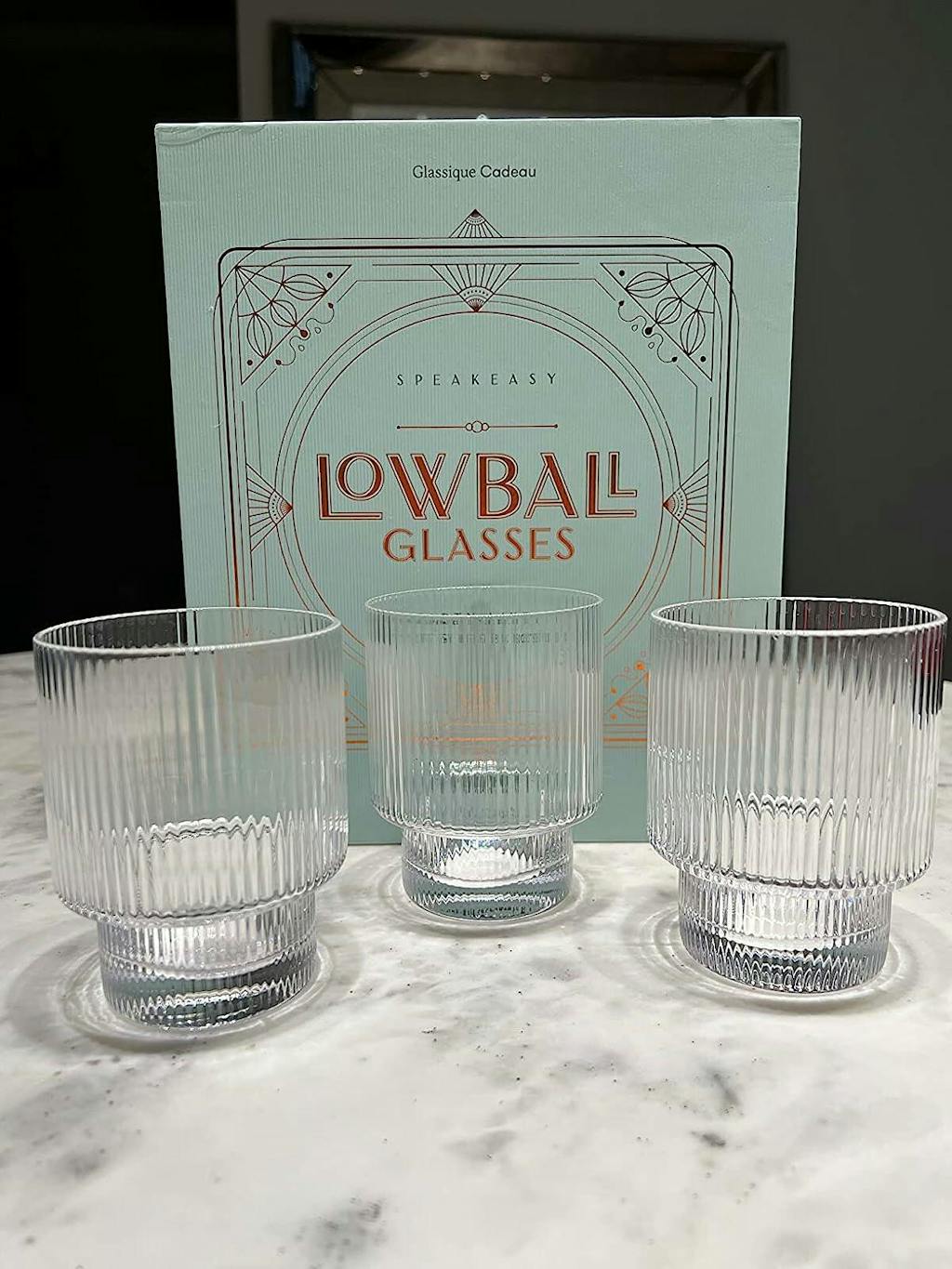 Vintage Art Deco Ribbed Lowball Glasses | Set of 4 | 12 oz – Glassique ...