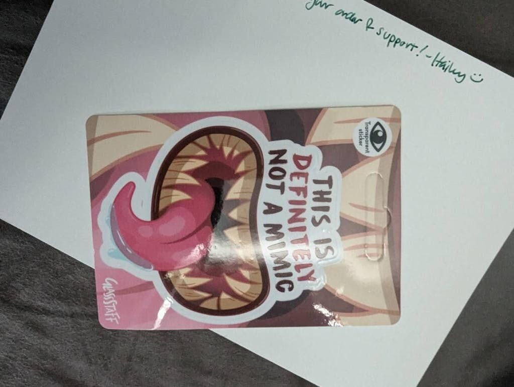 Not a Mimic Sticker - Dare to stick this on your stuff?