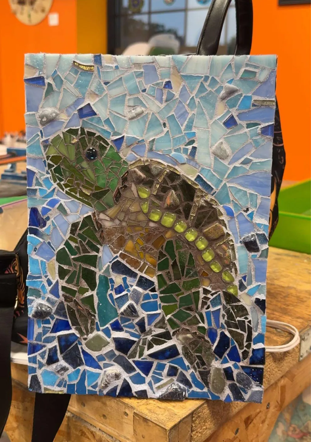 Round Stained Glass Turtle Pattern - GlassyRock Arts