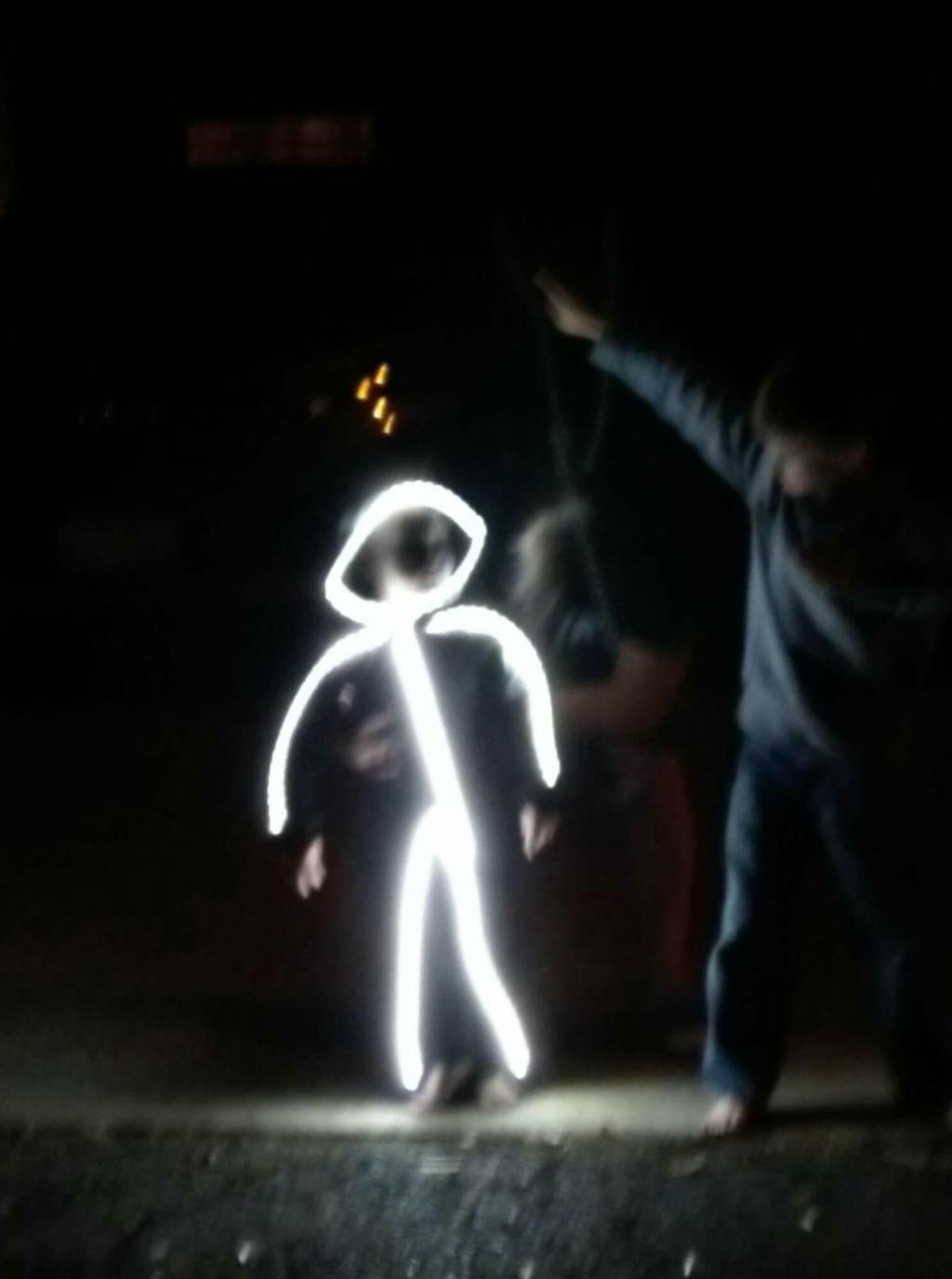 Toddler LED stickman costume by Glowy Zoey