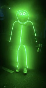 Adult LED stickman costume by Glowy Zoey