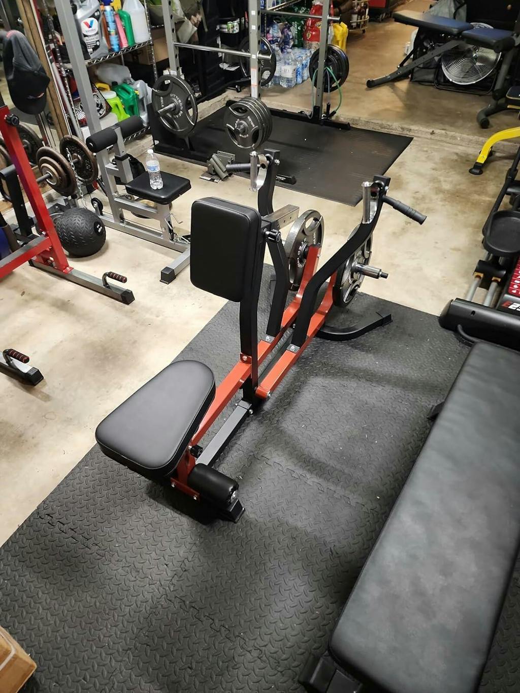 GMWD Seated Row Machine, 400LB Back Extension Rowing Machine Plate-loaded