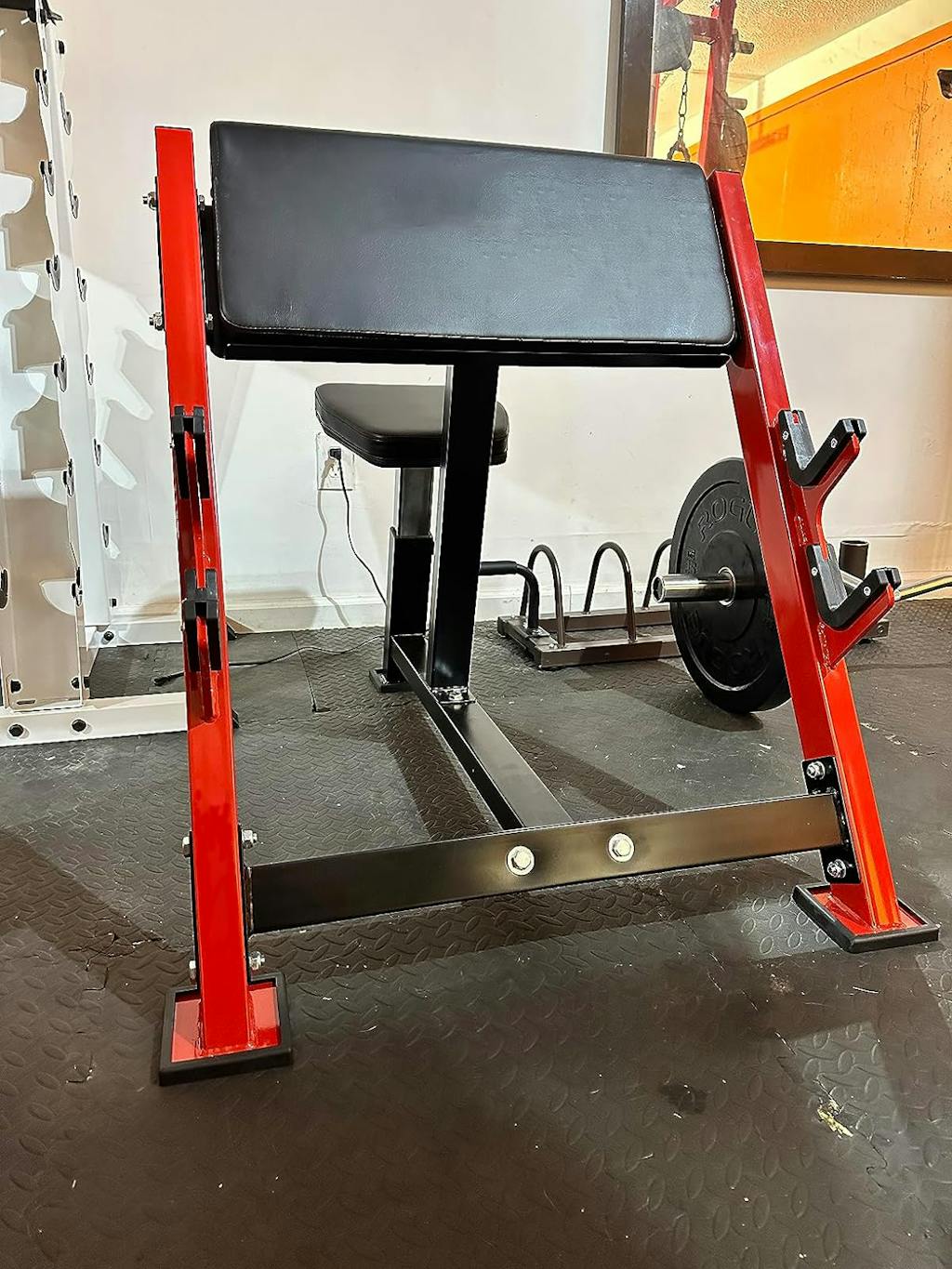 GMWD Adjustable Arm Curl Machine, Preacher Curl Bench 400LBS Bicep Curl ...